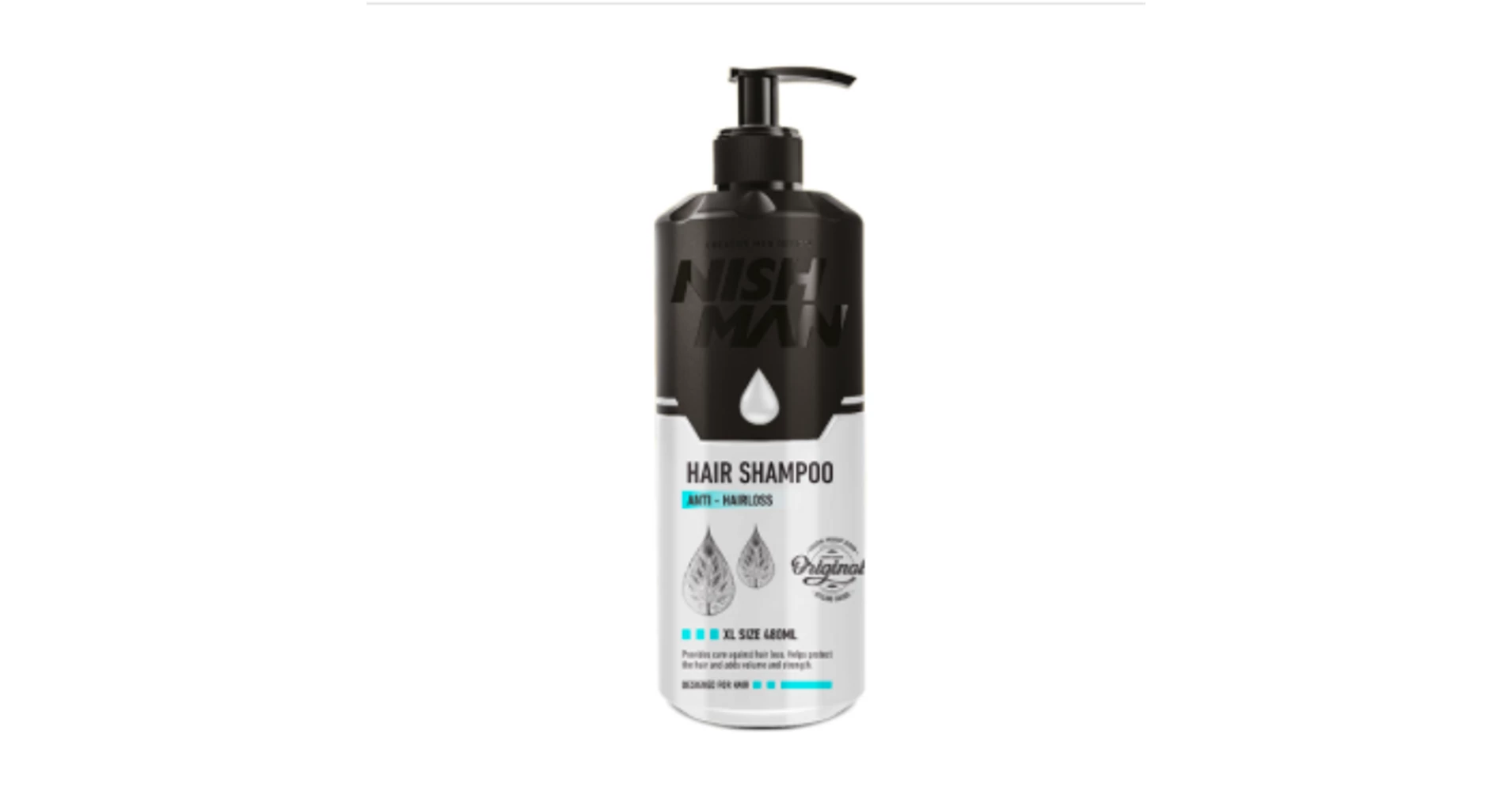 Nish Man Hair Shampoo - Anti Hairloss XL Size sampon 480ml - BARBERdepo Online Store
